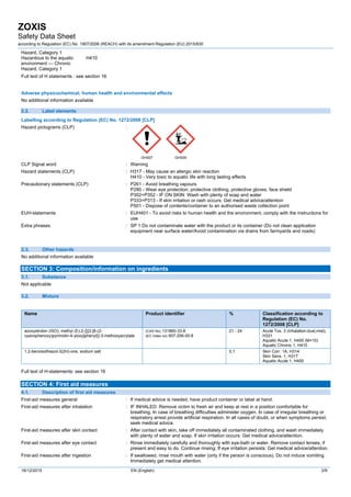 Zoxis msds | PDF