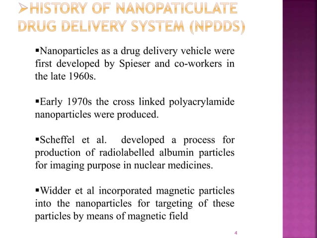 Nanoparticulate drug delivery system : recent advances | PPT