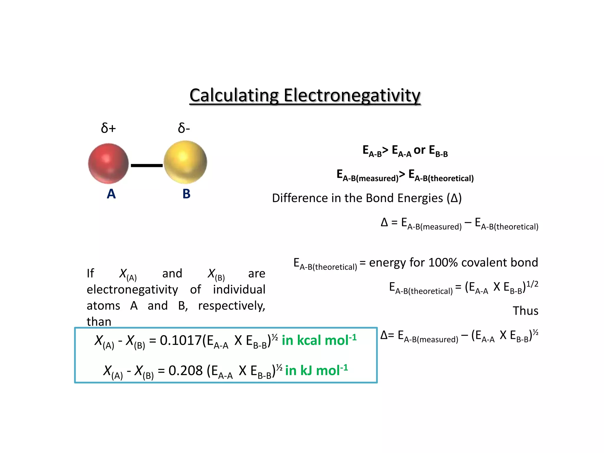 Pauling electronegativity | PPT