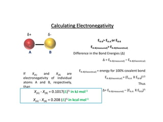 Pauling's electronegativity | PPT