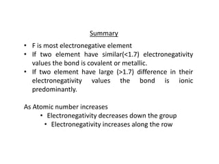 Pauling's electronegativity | PPT