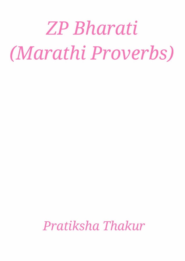 ZP Bharati (Marathi Proverbs) | PDF | Hinduism | Religion & Spirituality