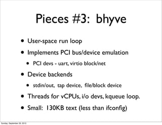 Extending bhyve beyond FreeBSD guests - EuroBSDCon 2013 | PDF