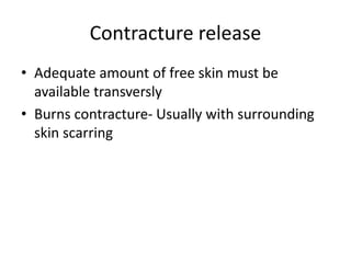 Z plasty in scar contracture release | PPTX