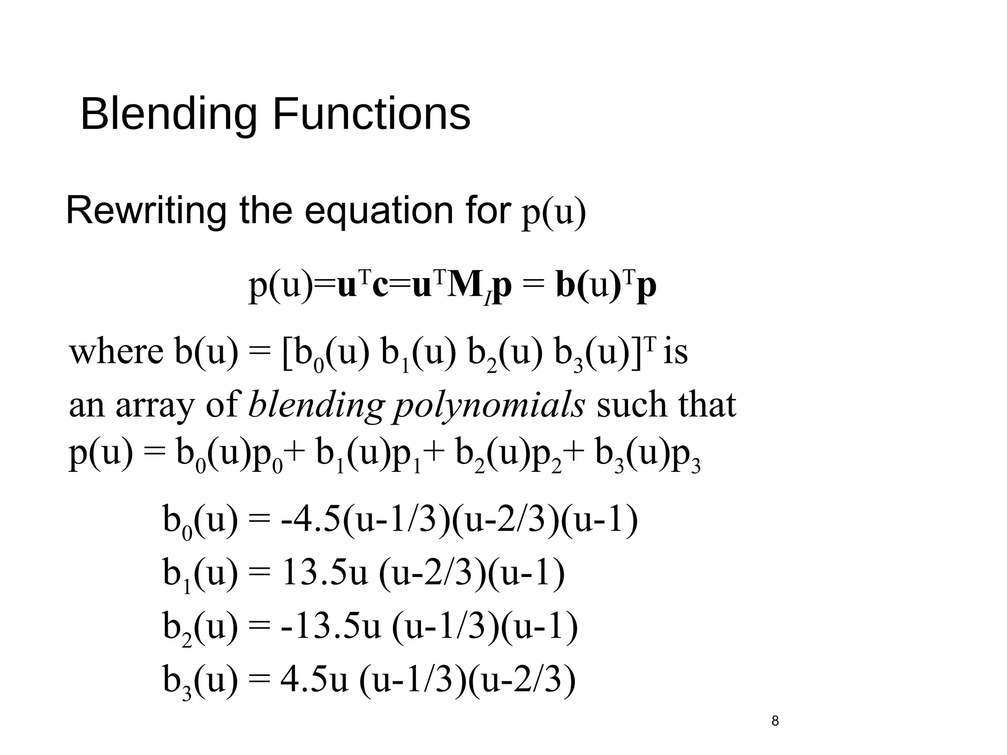 Designing Parametric Cubic Curves Ppt