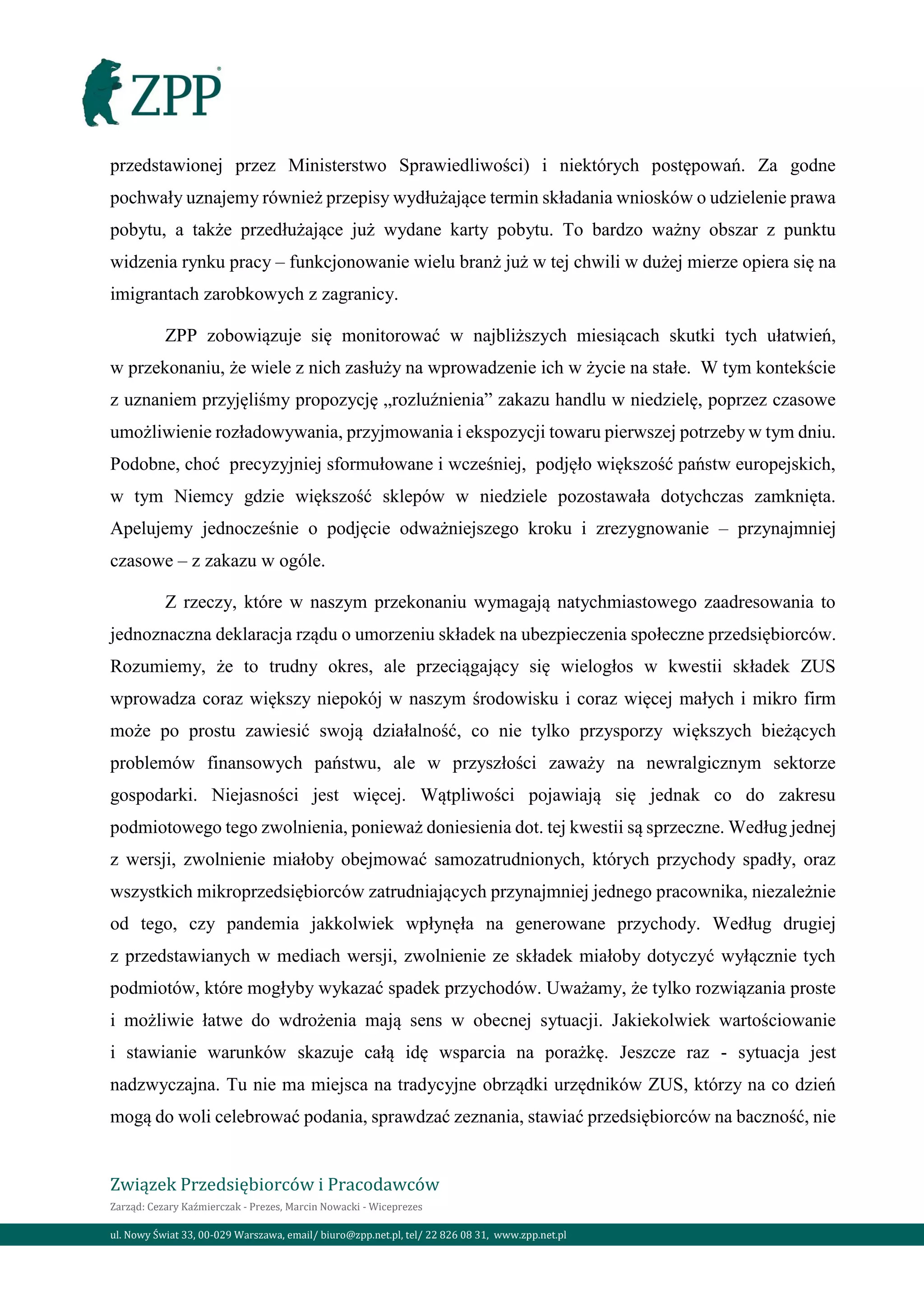 Apel do rządu ZPP | PDF