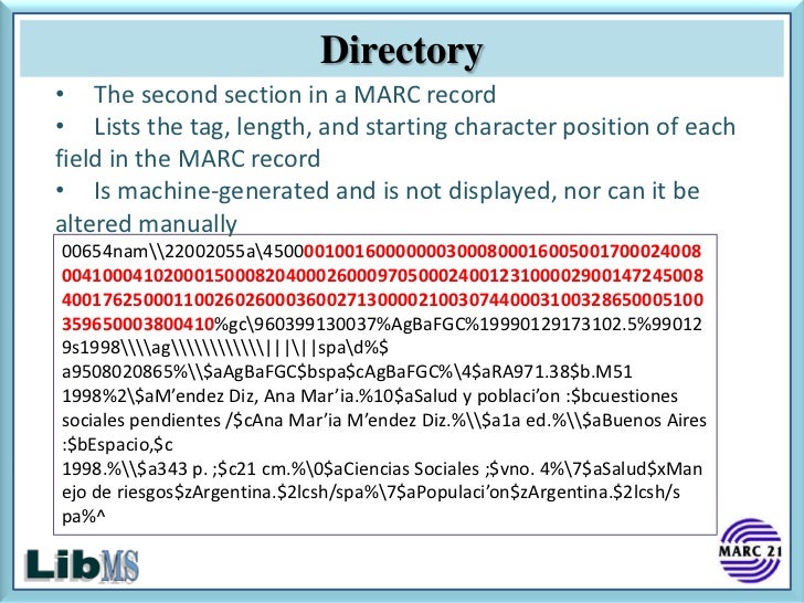 presentation on MARC21 Standard Bibliography for LibMS