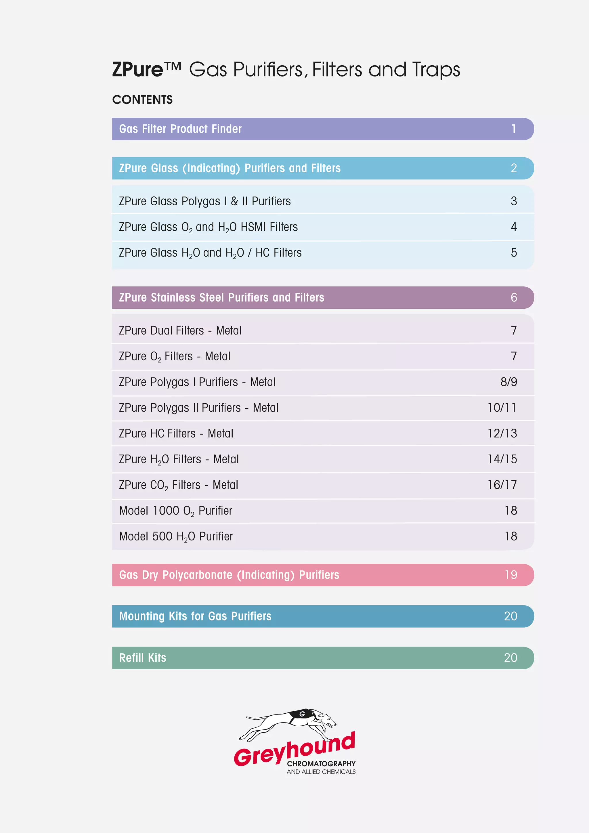 Greyhound Chromatography Z Pure Gas Purifiers, Filters & Traps | PDF | Chemistry | Science