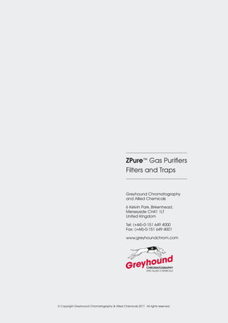 Greyhound Chromatography Z Pure Gas Purifiers, Filters & Traps | PDF | Chemistry | Science