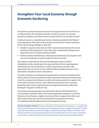 Strengthen Your Local Economy through Economic Gardening | PDF