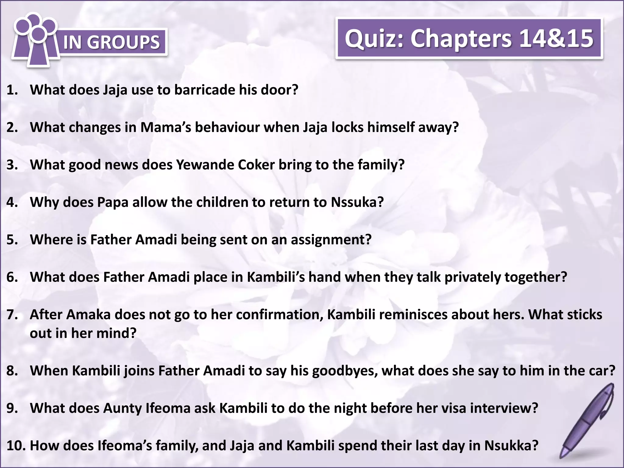 Purple-Hibiscus---Week-5.ppt | Poetry | Books and Literature