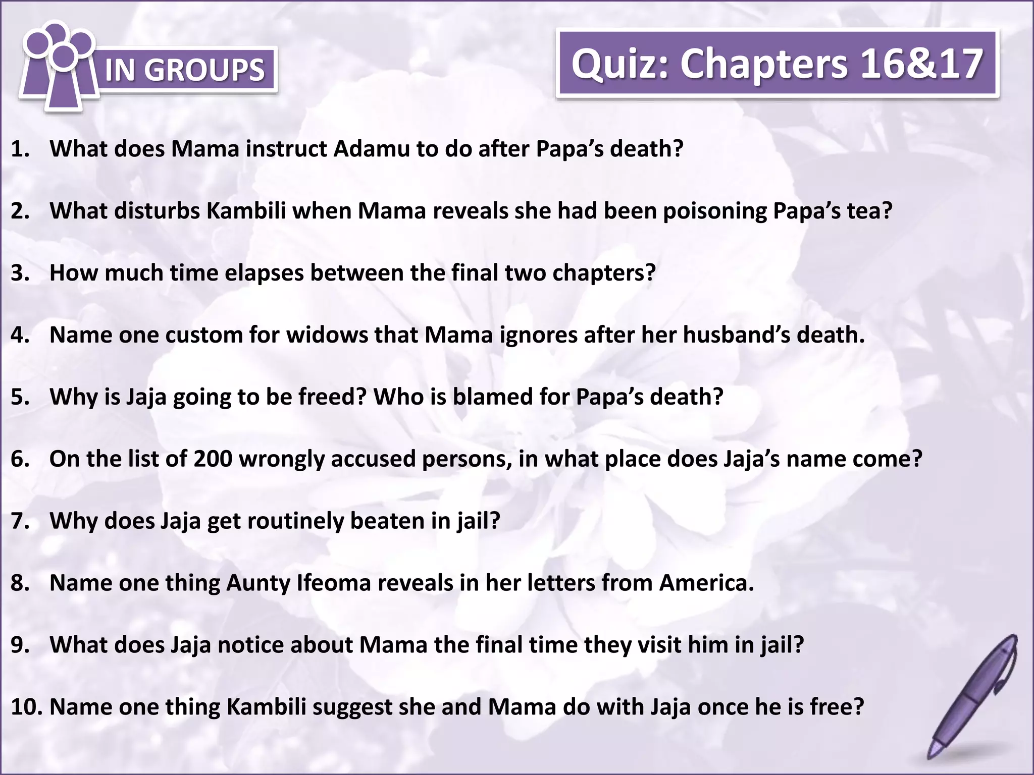 Purple-Hibiscus---Week-5.ppt | Poetry | Books and Literature