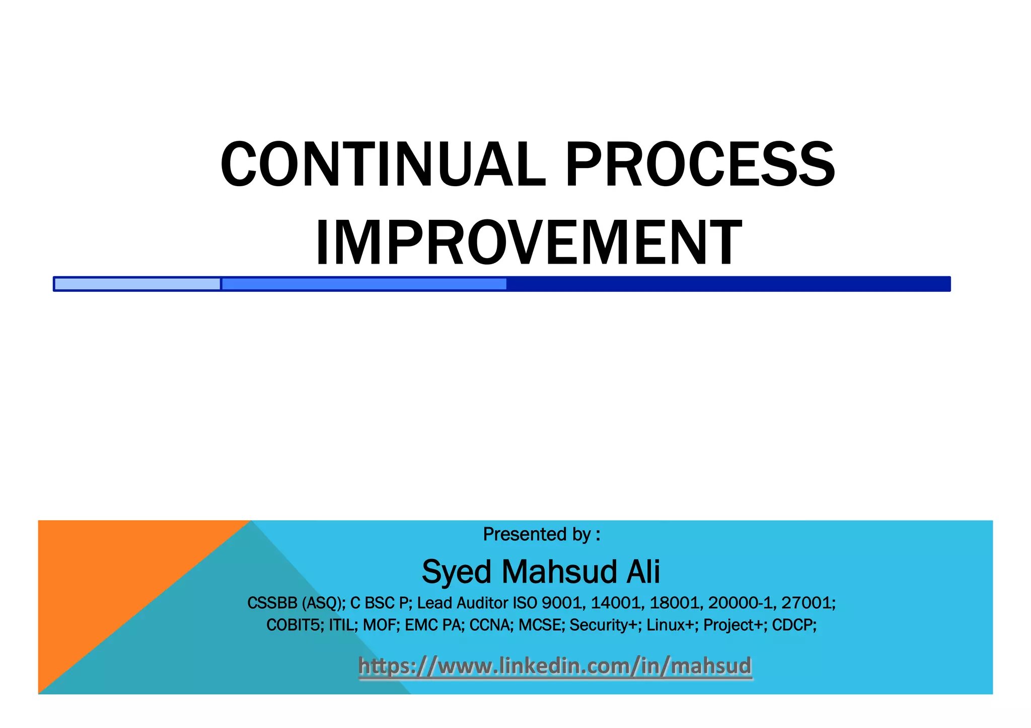 Continual process improvement with kaizen v1 | PDF