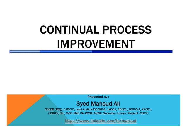 Continual process improvement with kaizen v1 | PDF