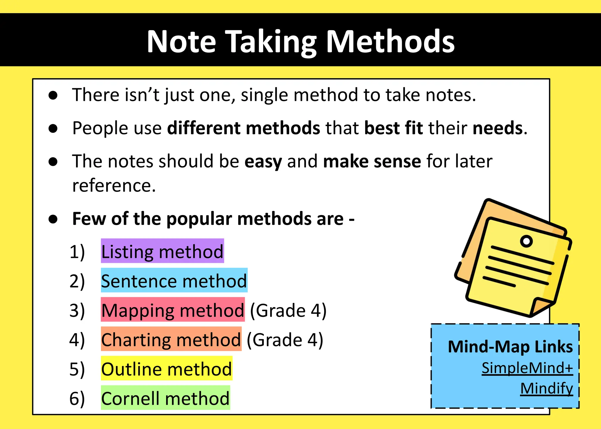 Note Taking Presentation meant for Grade 4 | PDF