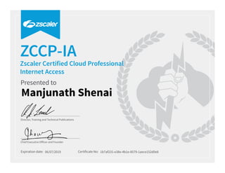 Zscaler Certified Cloud Professional - Internet Access | PPT