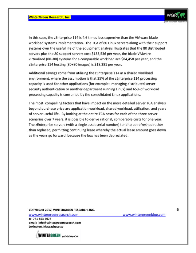 TCA/TCO Benefits of Consolidating Databases and x86 Servers on IBM ...