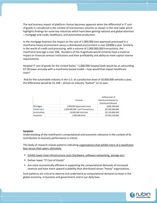 Technology Economics of Mainframe vs. Distributed Server Intensity | PDF