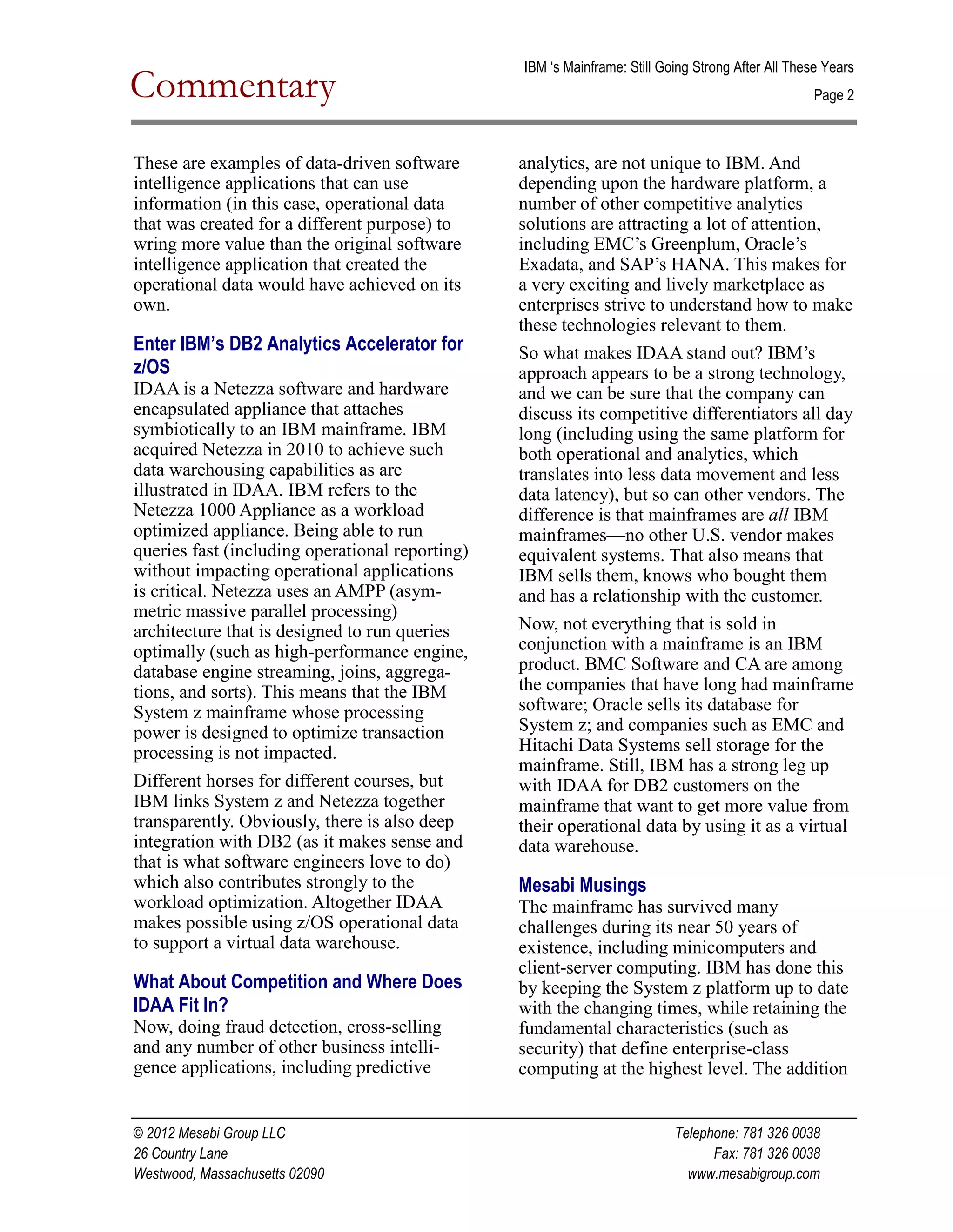 IBM ’s Mainframe: Still Going Strong After All These Years | PDF | Databases | Computer Software ...