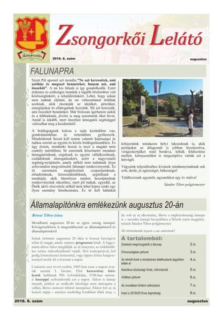 Zsongorkői Lelátó 2018. augusztus | PDF
