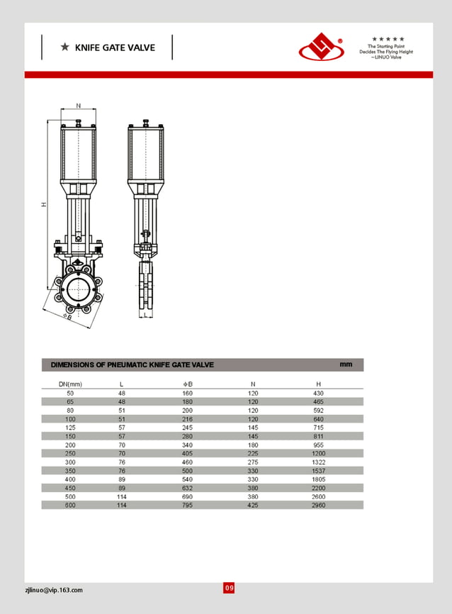 LINUO Valves Pneumatic Knife Gate Valve | PDF