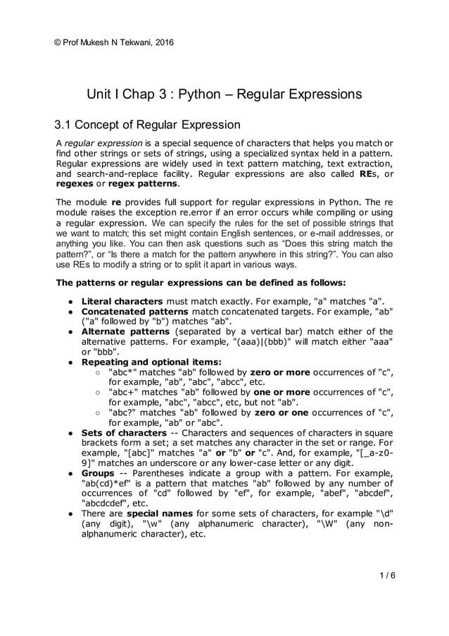 Python - Regular Expressions | PDF