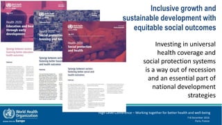 Presentation - Working together for better health and well-being: Leave no one behind - Leave no ...