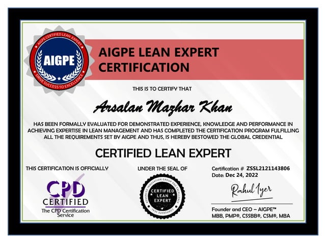 Certified Lean Expert | PPT