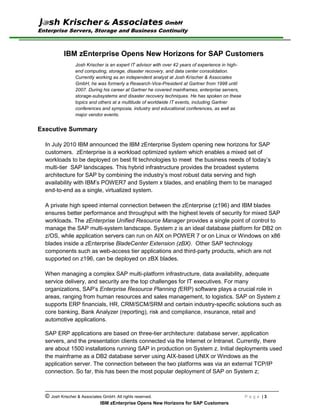 IBM zEnterprise Opens New Horizons for SAP Customers | PDF | Operating Systems | Computer ...