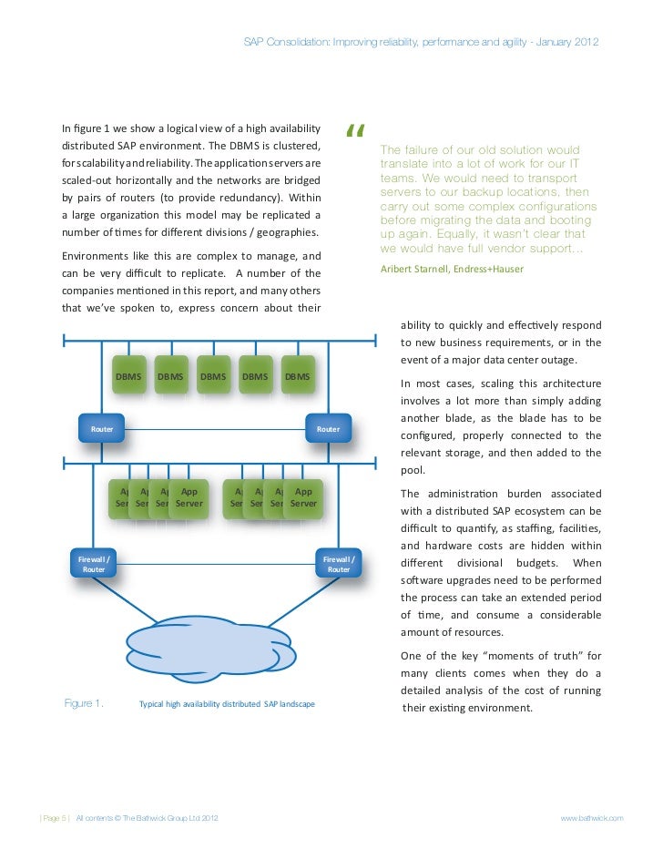 SAP Consolidation: Improving reliability, performance and agility