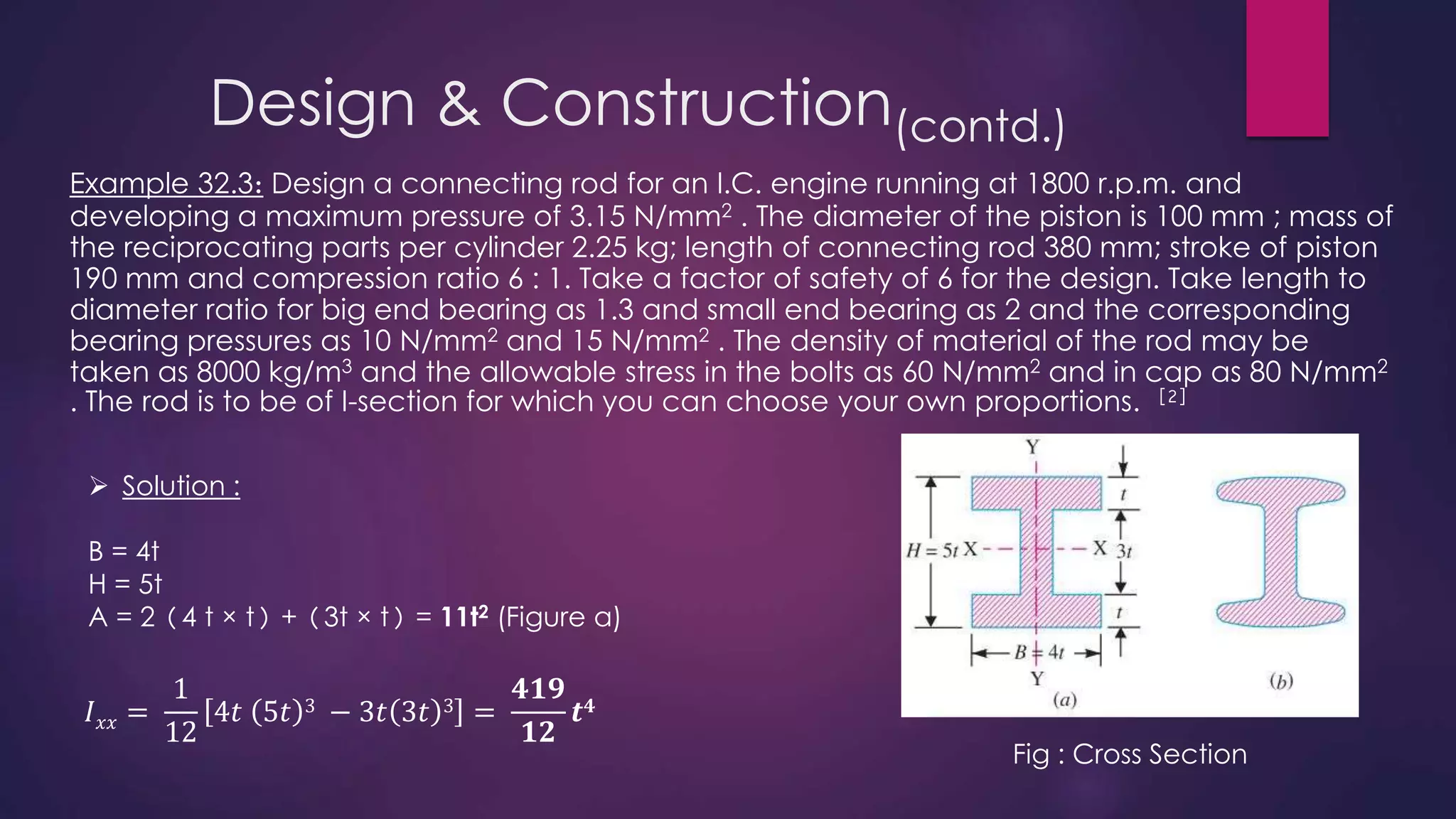 Design and Construction of a Connecting rod | PPSX