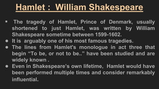 Hamlet As Revenge Play | PPTX