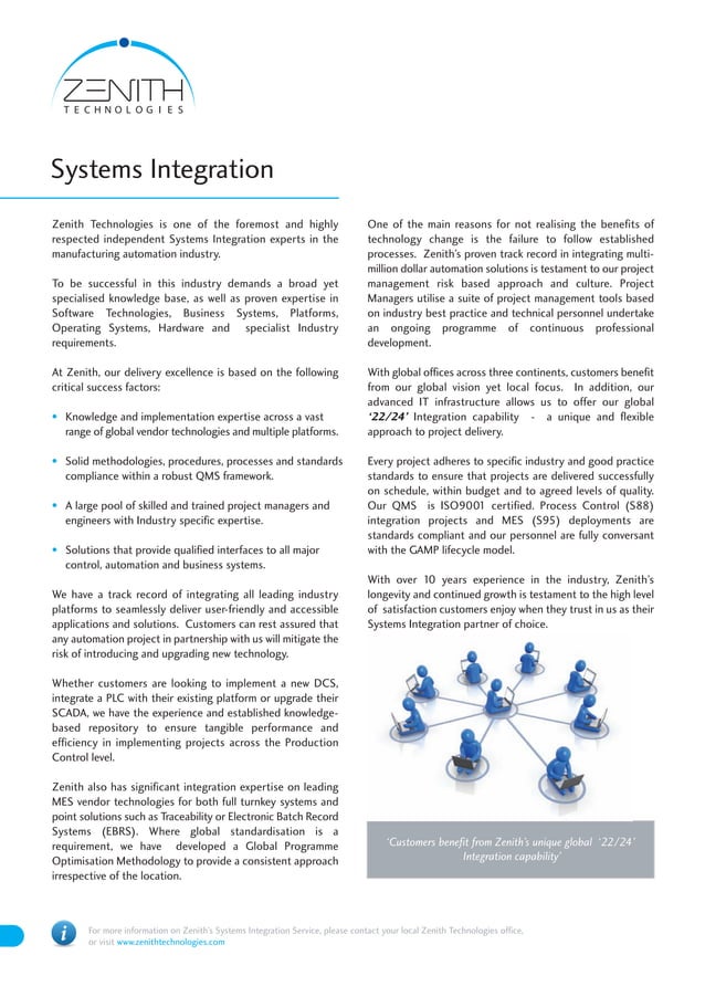 Zenith Technologies eBrochure 2010 | PDF | Management Consulting ...