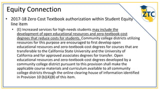 OTC 18: California Zero-Textbook-Cost Degrees Implementation Update | PPT