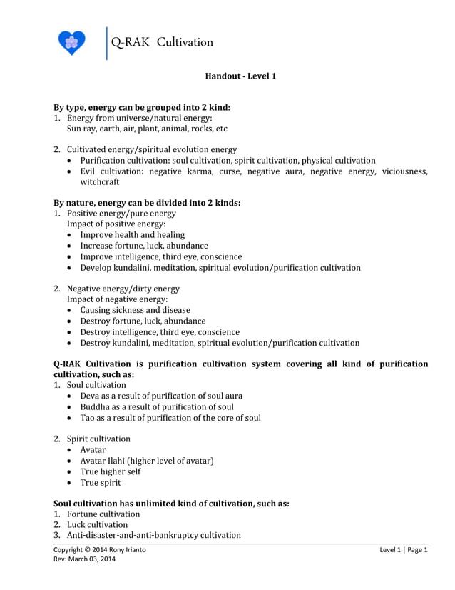 Reiki Handout level 1 | PDF