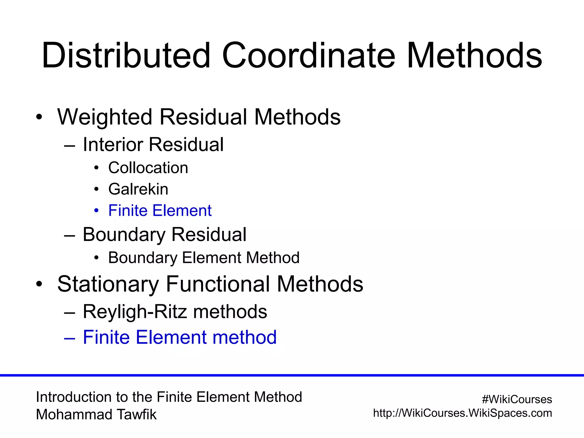FEM: Introduction and Weighted Residual Methods | PDF