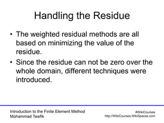 FEM: Introduction and Weighted Residual Methods | PDF