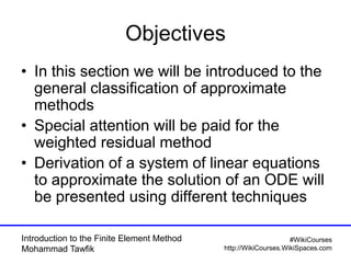 FEM: Introduction and Weighted Residual Methods | PDF