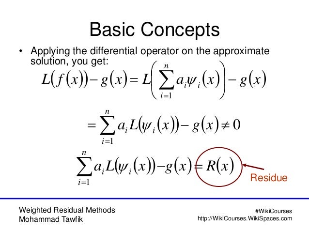 FEM: Introduction and Weighted Residual Methods