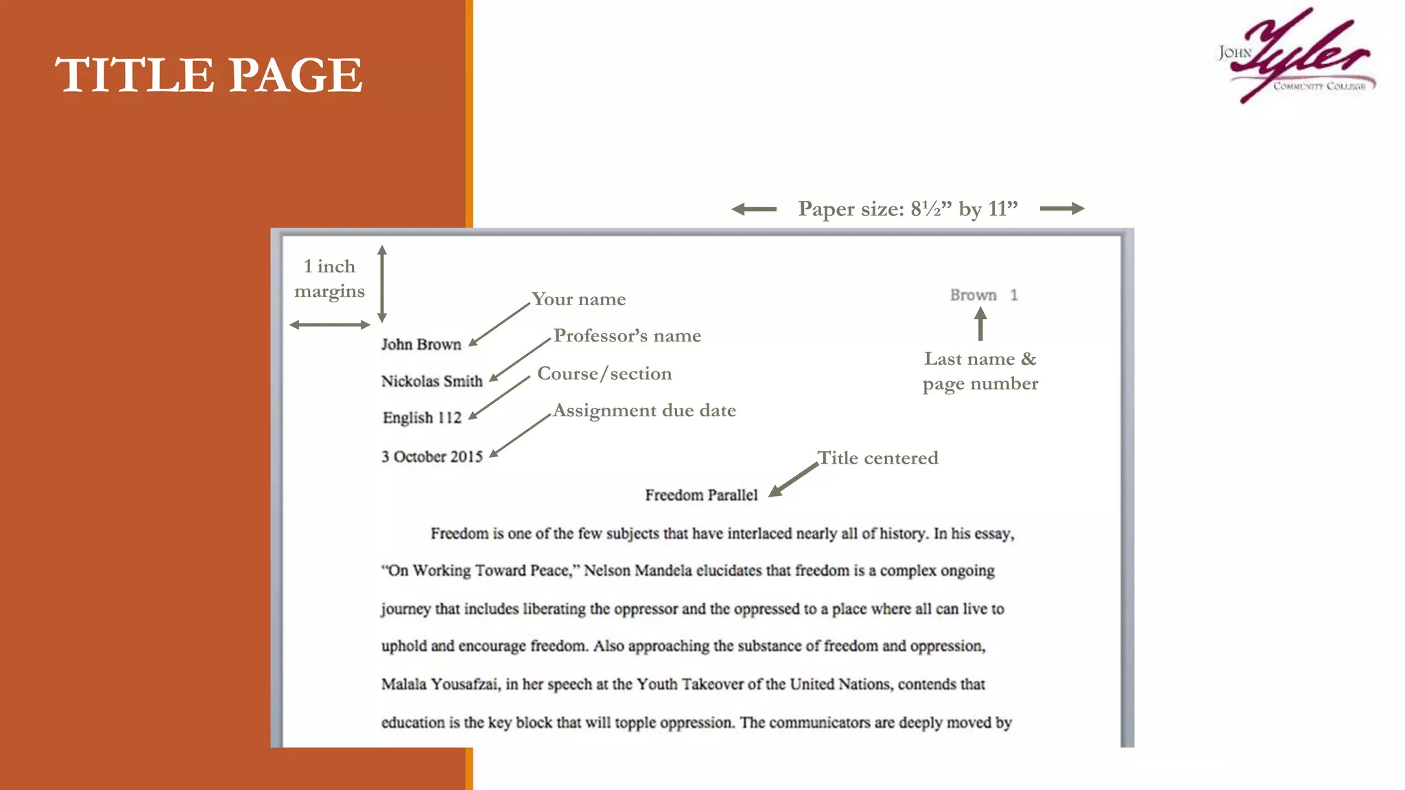 Mla Paper Format | Ppt