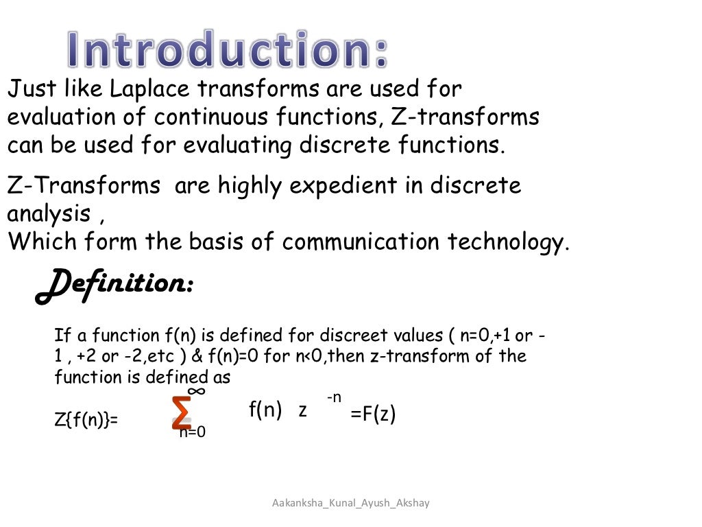 Z transform