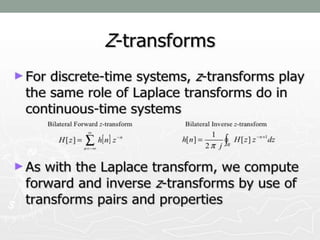 Z transform and sampling | PPTX
