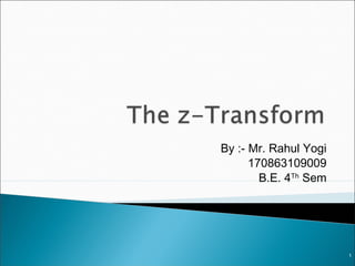 Z Transform And Inverse Z Transform - Signal And Systems | PPT
