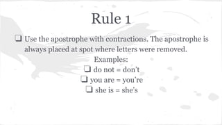 Grammar Presentation Apostrophes | PPT