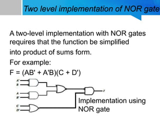 NAND and NOR implementation and Other two level implementation | PPTX | Programming Languages ...