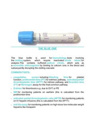 Blood collection tube with color heads | DOCX