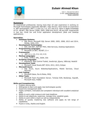 Zubair ahmedkhan aug-2016 | PDF