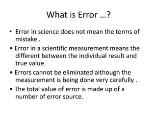 errors of measurement and systematic errors | PPTX