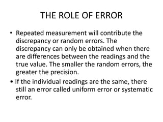errors of measurement and systematic errors | PPTX