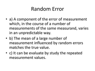 errors of measurement and systematic errors | PPTX